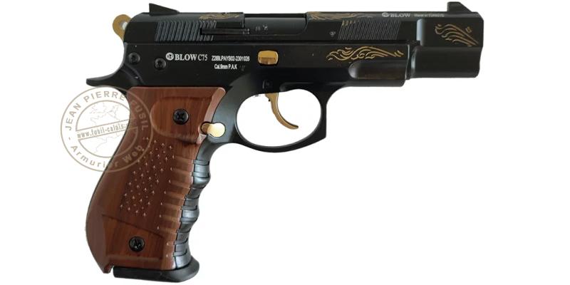 9 mm PAK blank pistol BLOW C75 "El Nino" - JP Fusil Stock Wood style