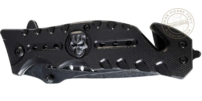 Black security knife with skull
