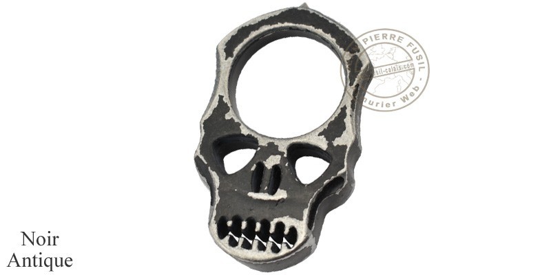 One finger skull knuckle duster with point - Jp Fusil Couleur Antique black
