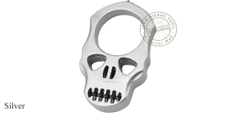 One finger skull knuckle duster with point - Jp Fusil Couleur Silver